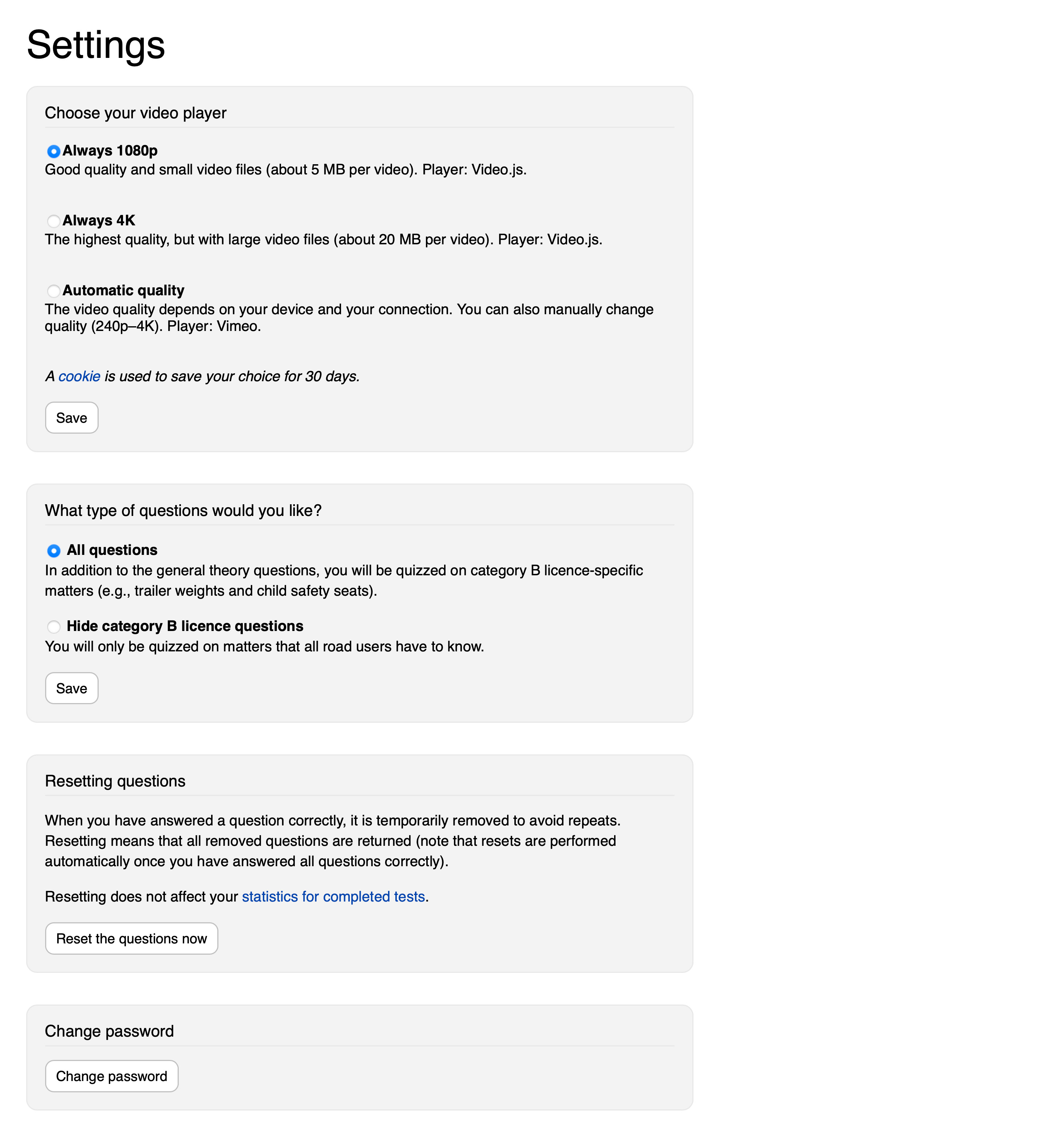 Theory Test Settings K rkortonline se